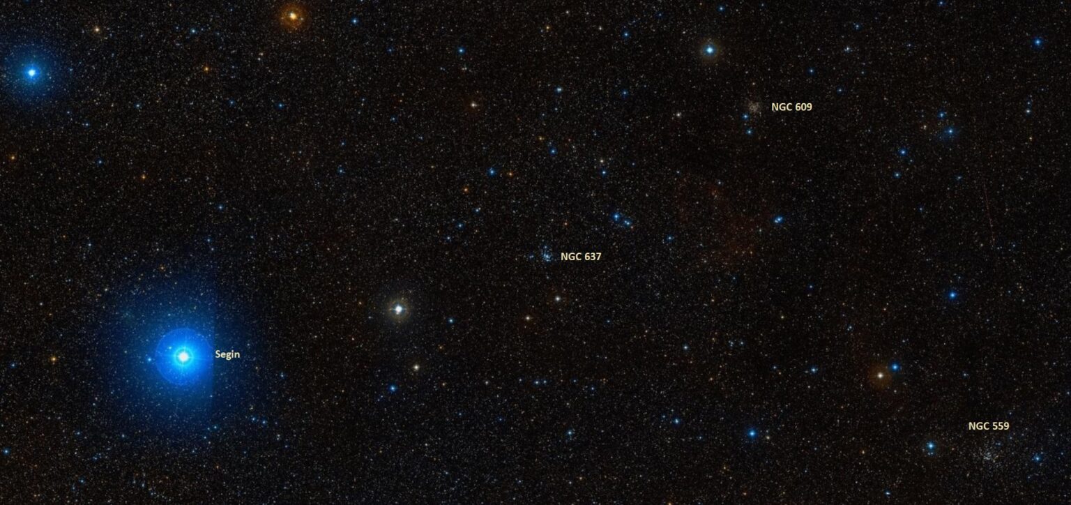Segin, NGC 637, NGC 559 and NGC 609 | Star Facts
